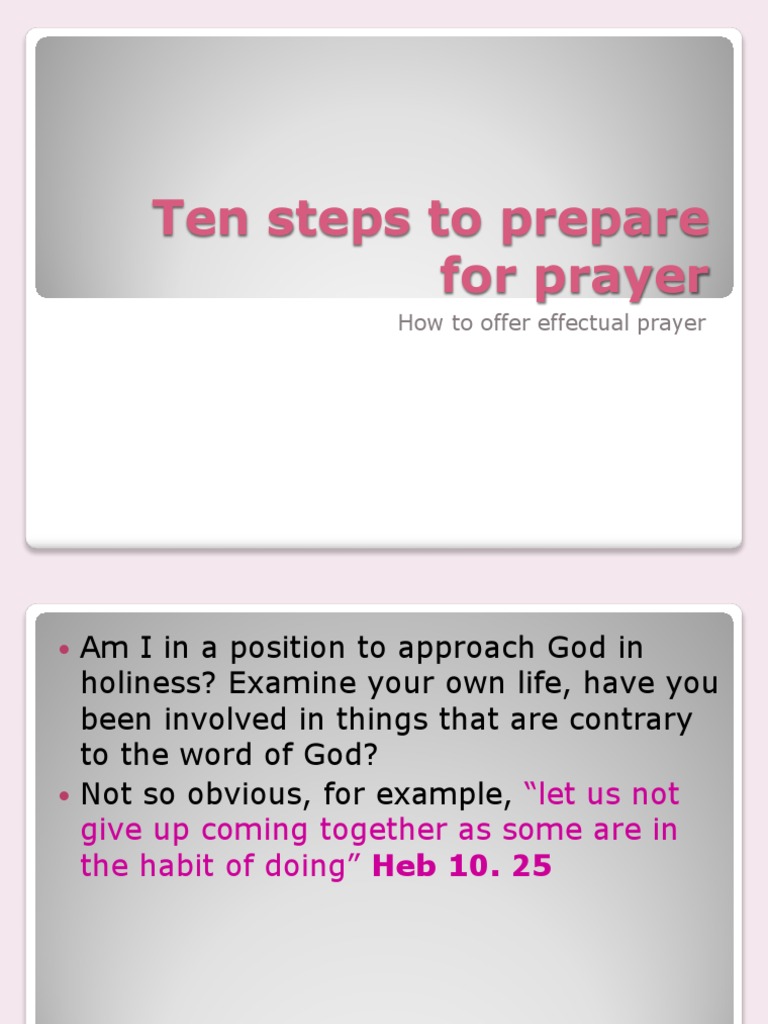Ten Steps to Prepare for Prayer | Glory (Religion) | Sin