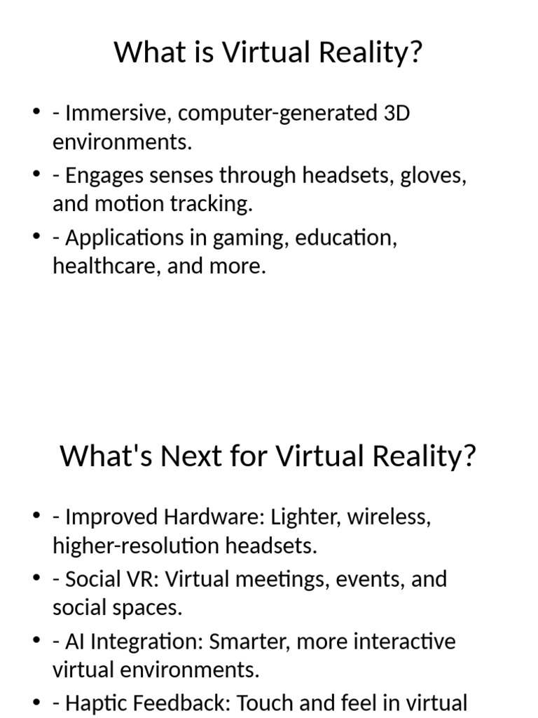 Future of Virtual Reality | PDF