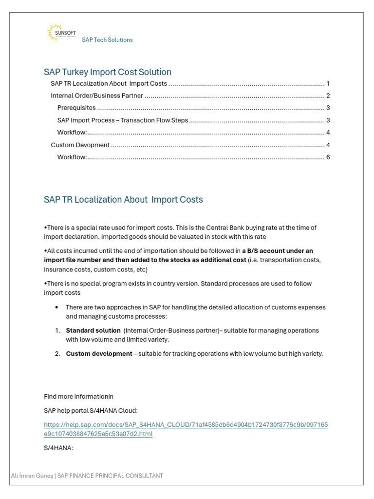 SAP Turkey Localization Import Process | PDF | Receipt | Invoice
