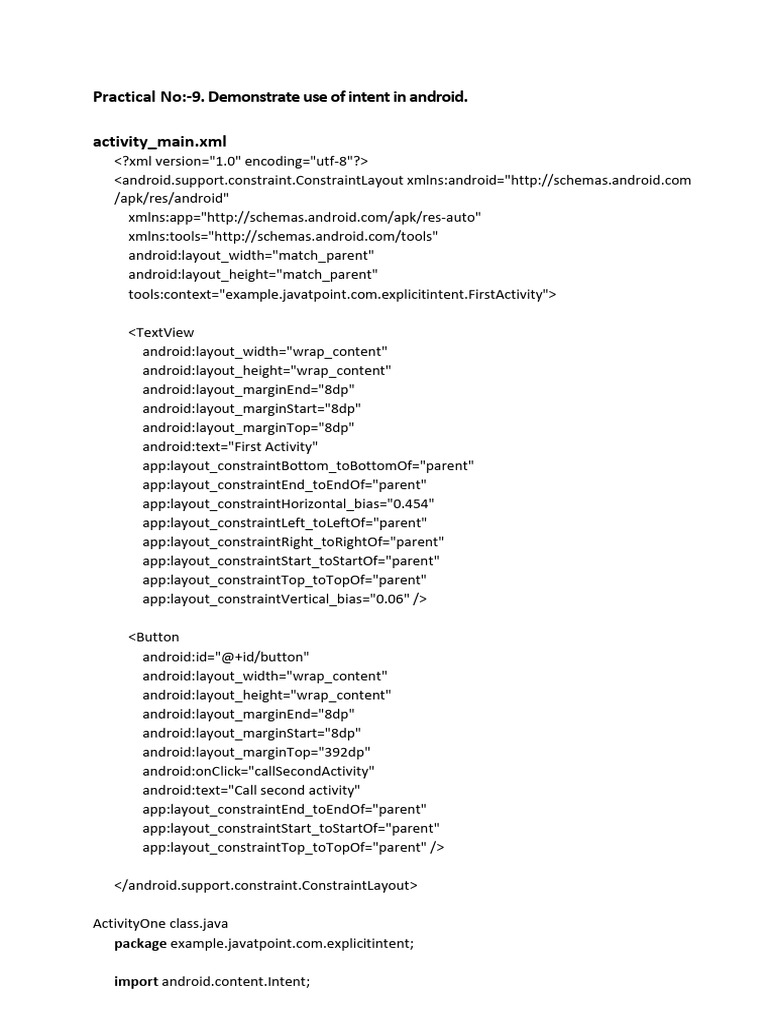 Android Practical No-9 (Print) | PDF | Android (Operating System) | Software