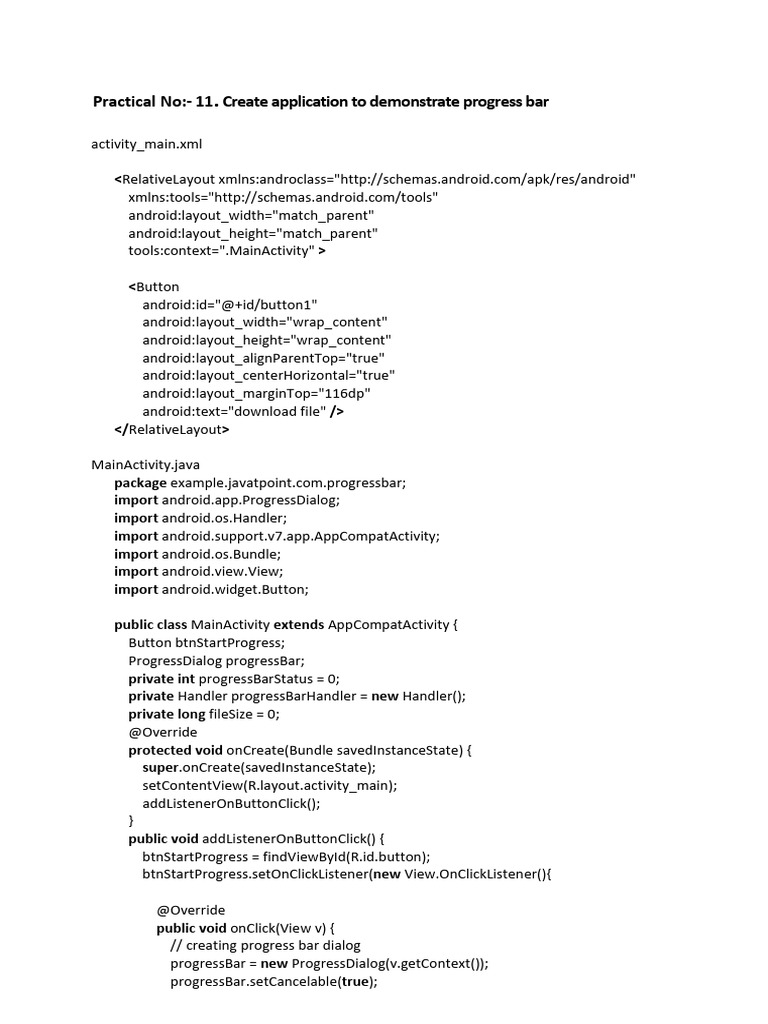 Android Practical No-11 (Print) | PDF | Android (Operating System) | Arm Architecture