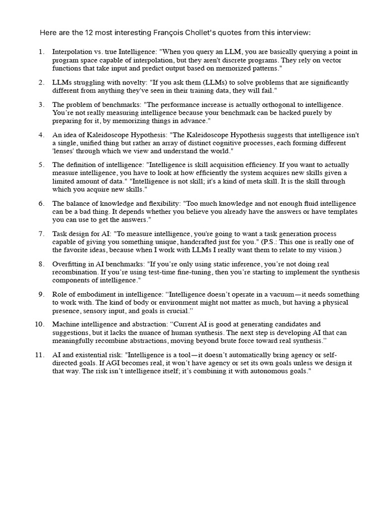 Francois Chollet about true intelligence in AI _ LinkedIn | PDF | Intelligence | Artificial ...