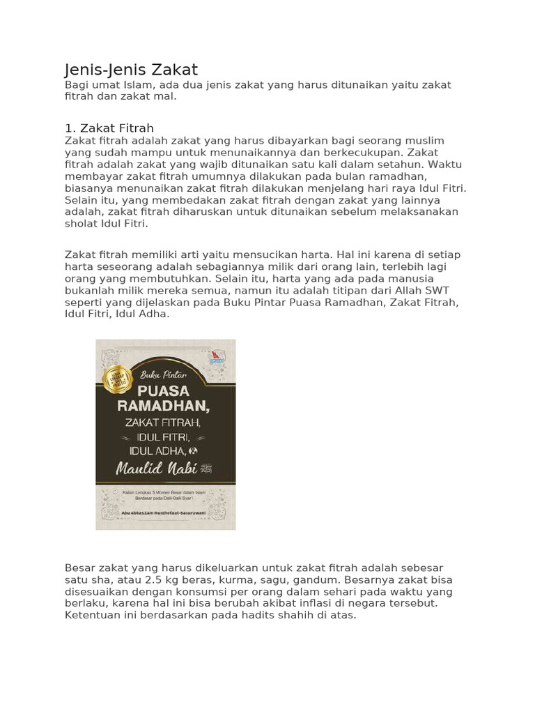 Jenis-Jenis Zakat | PDF