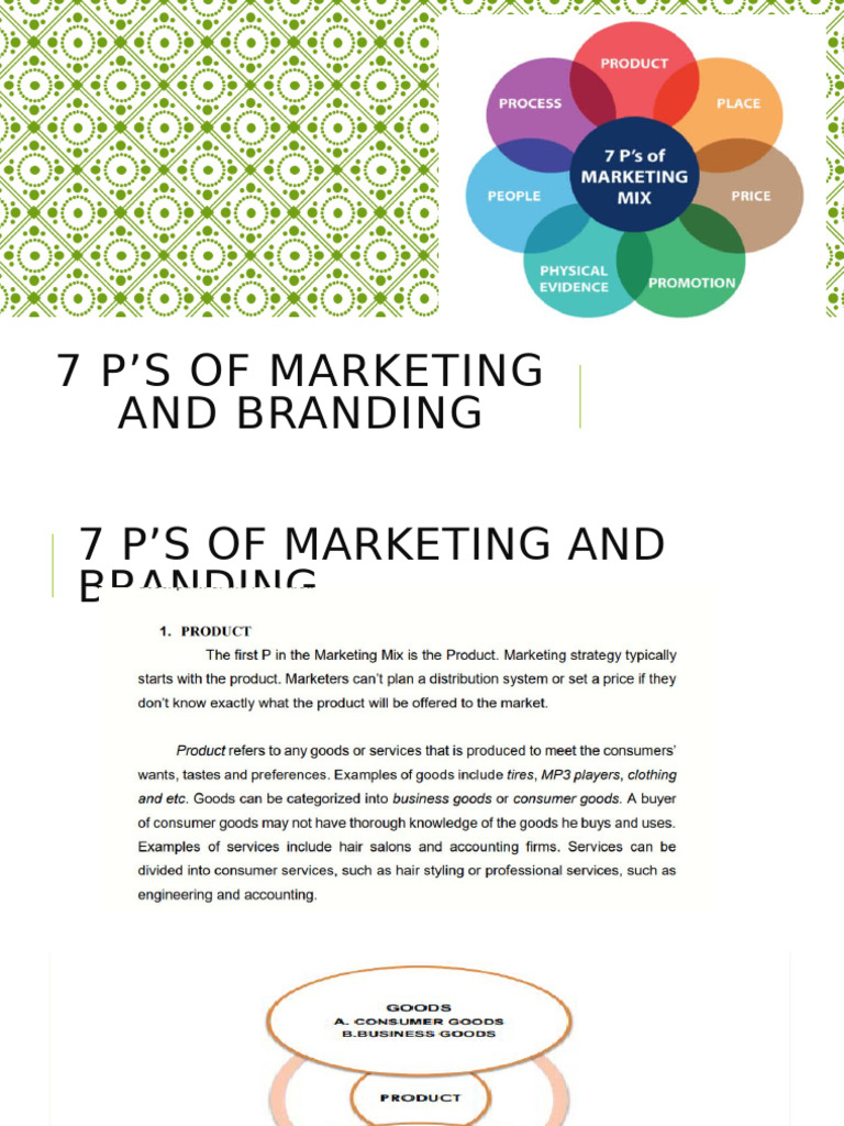 Lesson 4.1 7 Ps of Marketing and Branding | PDF