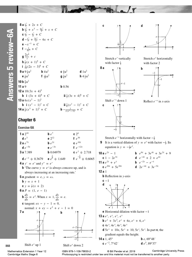 Chapter 6 The Exponential and Logarithmic Functions - Ans | PDF | Differential Geometry ...