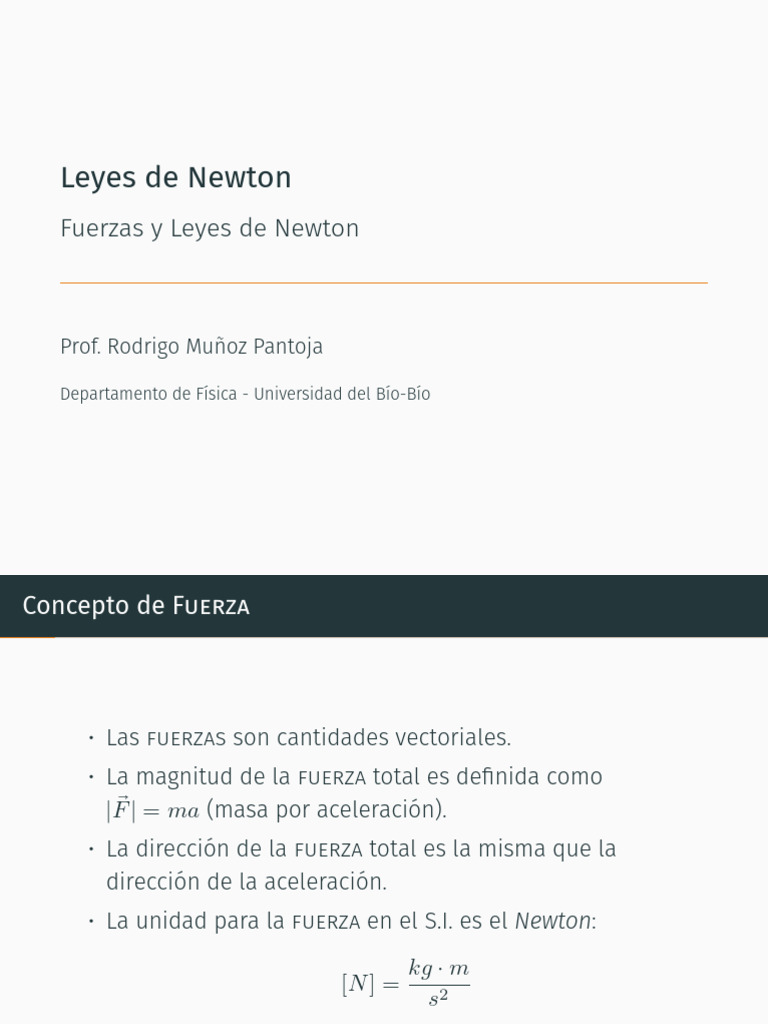 Leyes de Newton y Fuerzas Fundamentales | PDF | Fuerza | Las leyes del ...
