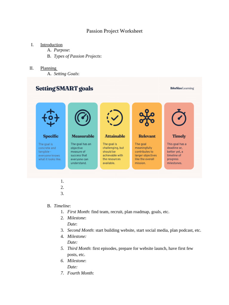 Passion Project Planning Guide | PDF
