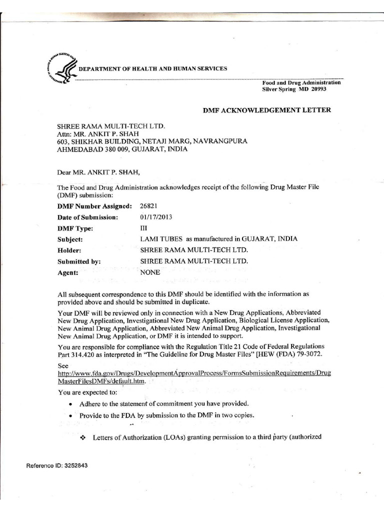 DMF Certificate. | PDF