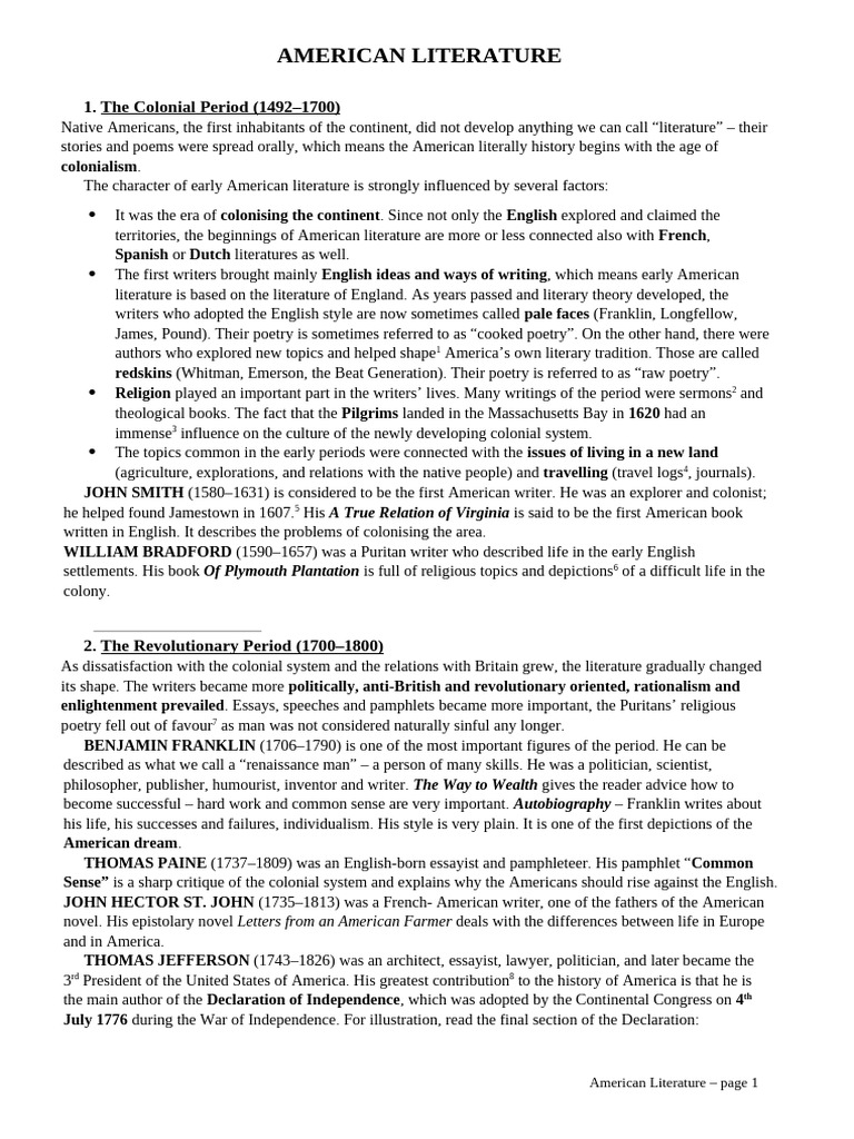 History of American Literature | PDF | Moby Dick | American Literature