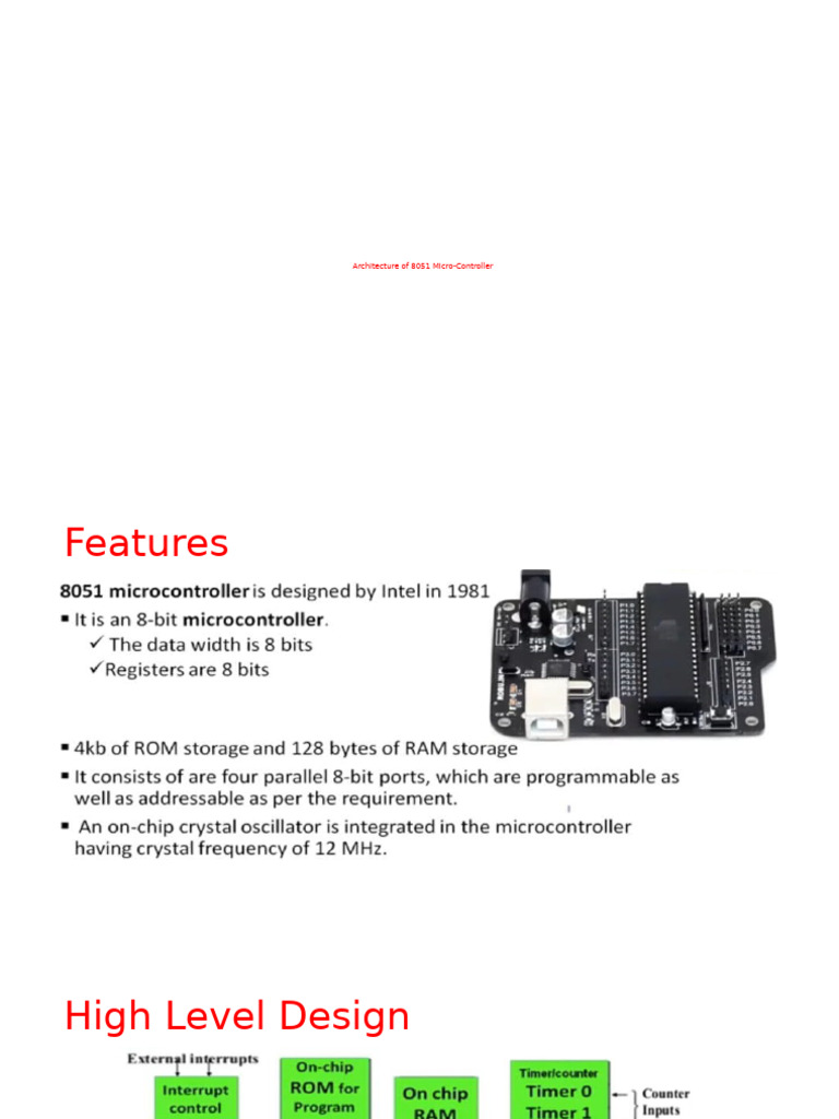 Architecture of 8051 Micro Controller | PDF