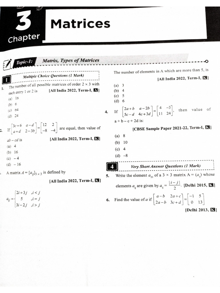 Matrices (DISHA) | PDF