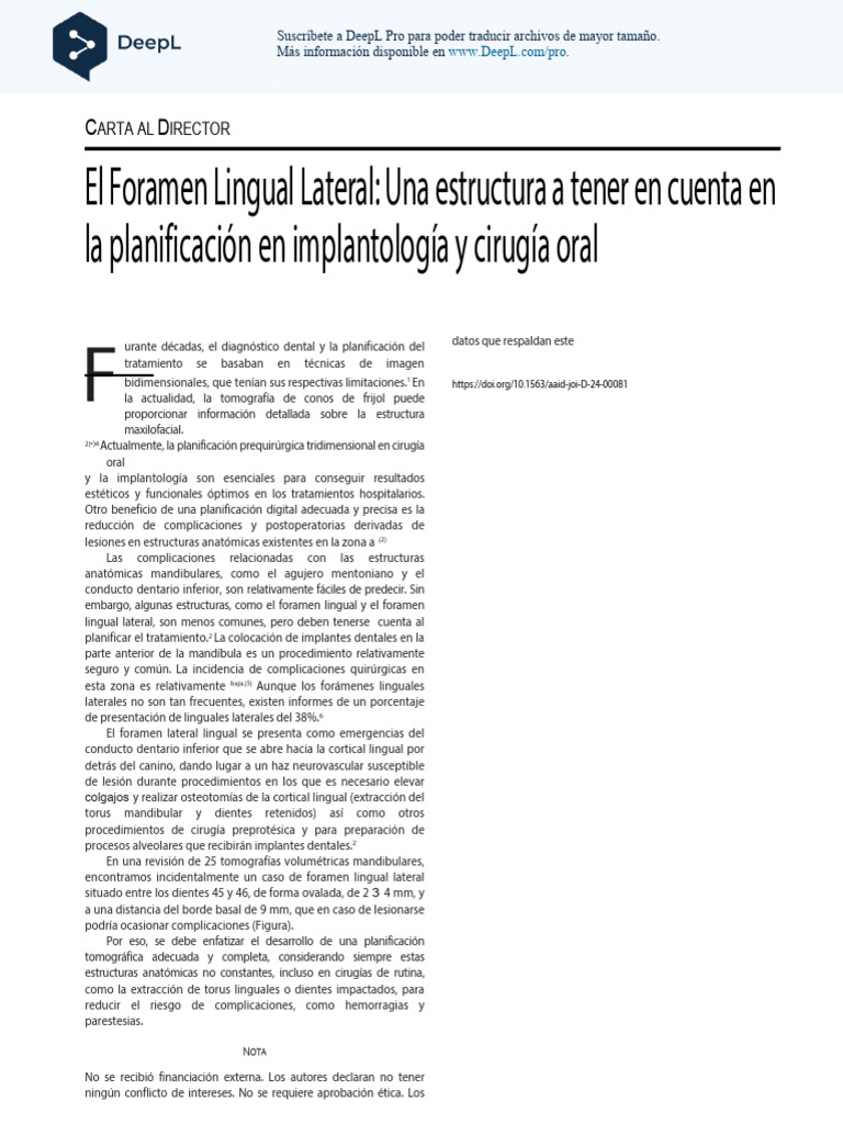 THE LATERAL LINGUAL FORAMEN Es | PDF | Odontología | Cirugía