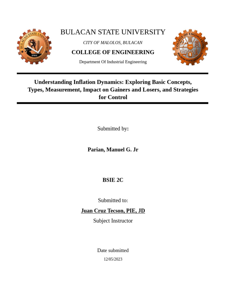 Pairan BSIE 2C Pecon Finalpaper | PDF | Cost Of Living | Inflation