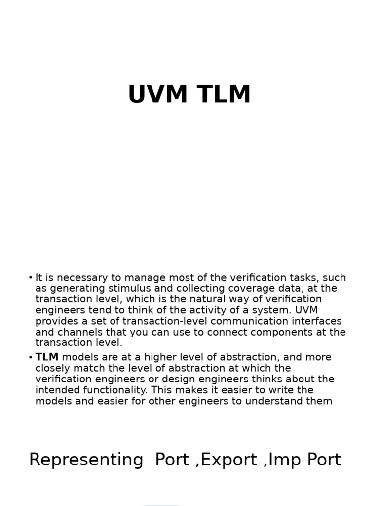 Uvm TLM | PDF | Method (Computer Programming) | Abstraction (Computer Science)