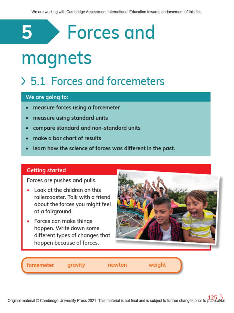 Unit 5 - Science - Stage 3 - Learner - S Book | PDF | Force | Magnet