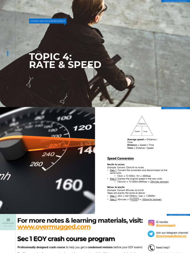 (MATH) (SEC 1) Chapter 4 - Rate and Speed | PDF
