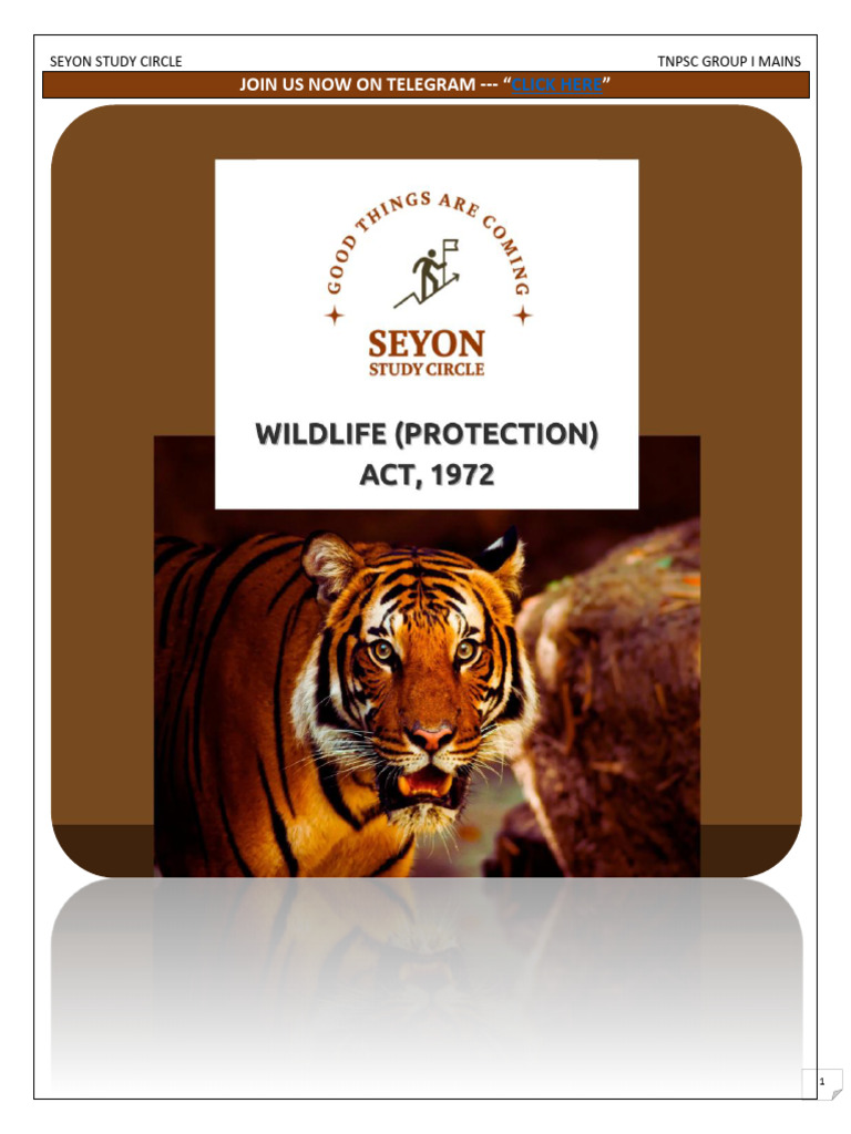 Overview of Wildlife Protection Act 1972 | PDF | Conservation Biology ...