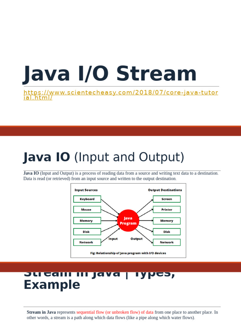 Java I/O Streams: Input & Output Explained | PDF | Class (Computer Programming) | Input/Output