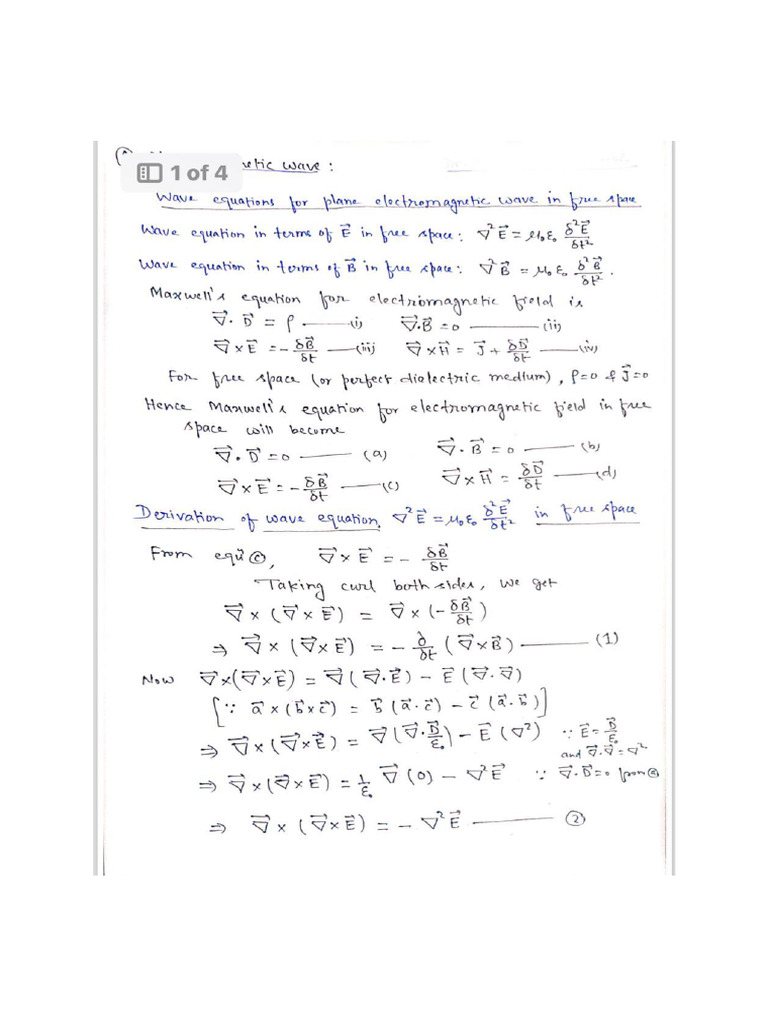 Free Space Wave Equation | PDF