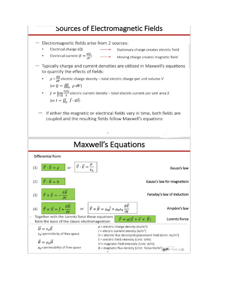Electromagnetic Maxwell equations | PDF