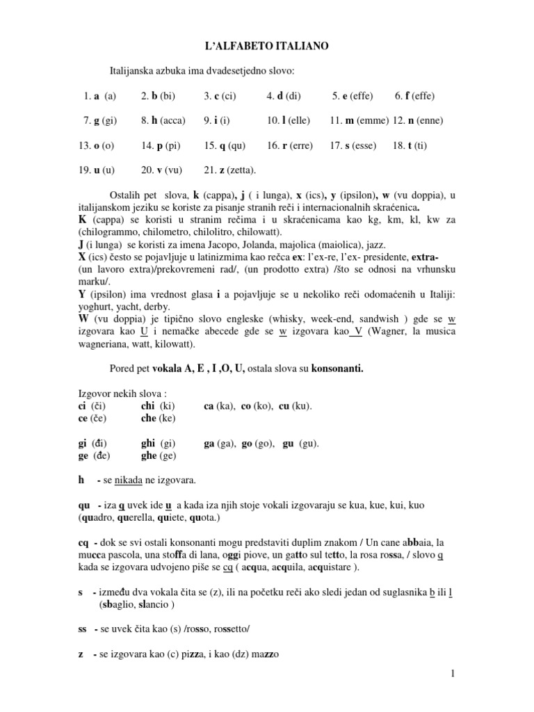 Gramatika Talijanski Jezik - Dobar | PDF