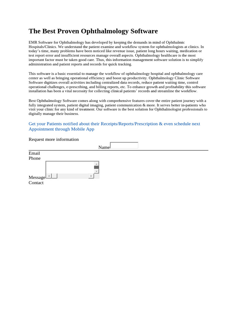 The Best Proven Ophthalmology Software | PDF | Ophthalmology ...