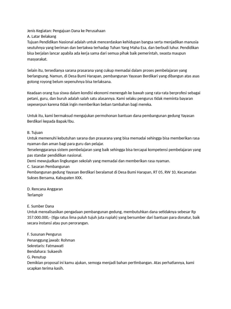 Susunan Proposal | PDF