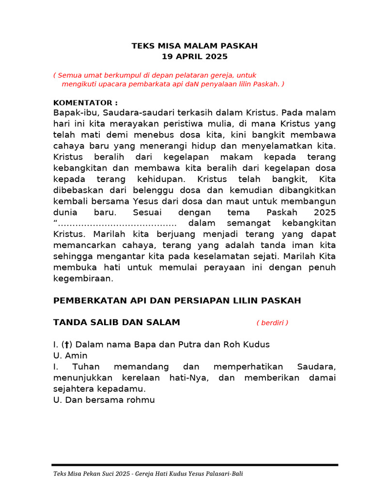 TEKS MISA - Malam Paskah - 2025 - Cetak - OK | PDF