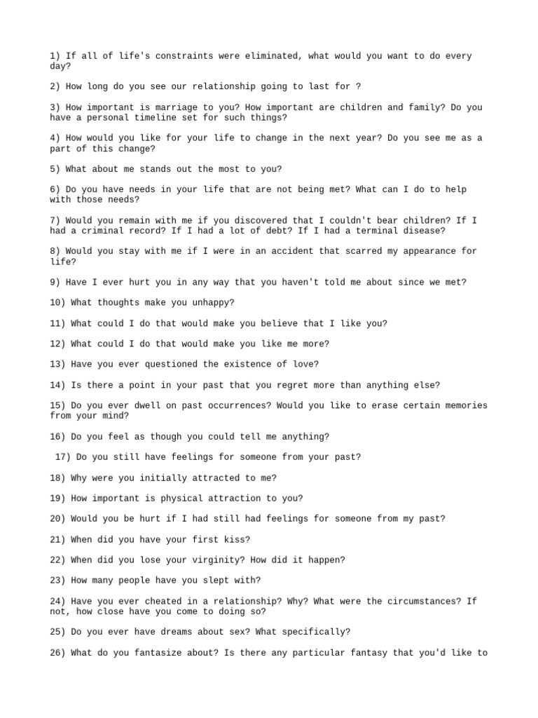 Serious Questions. | PDF | Interpersonal Relationships