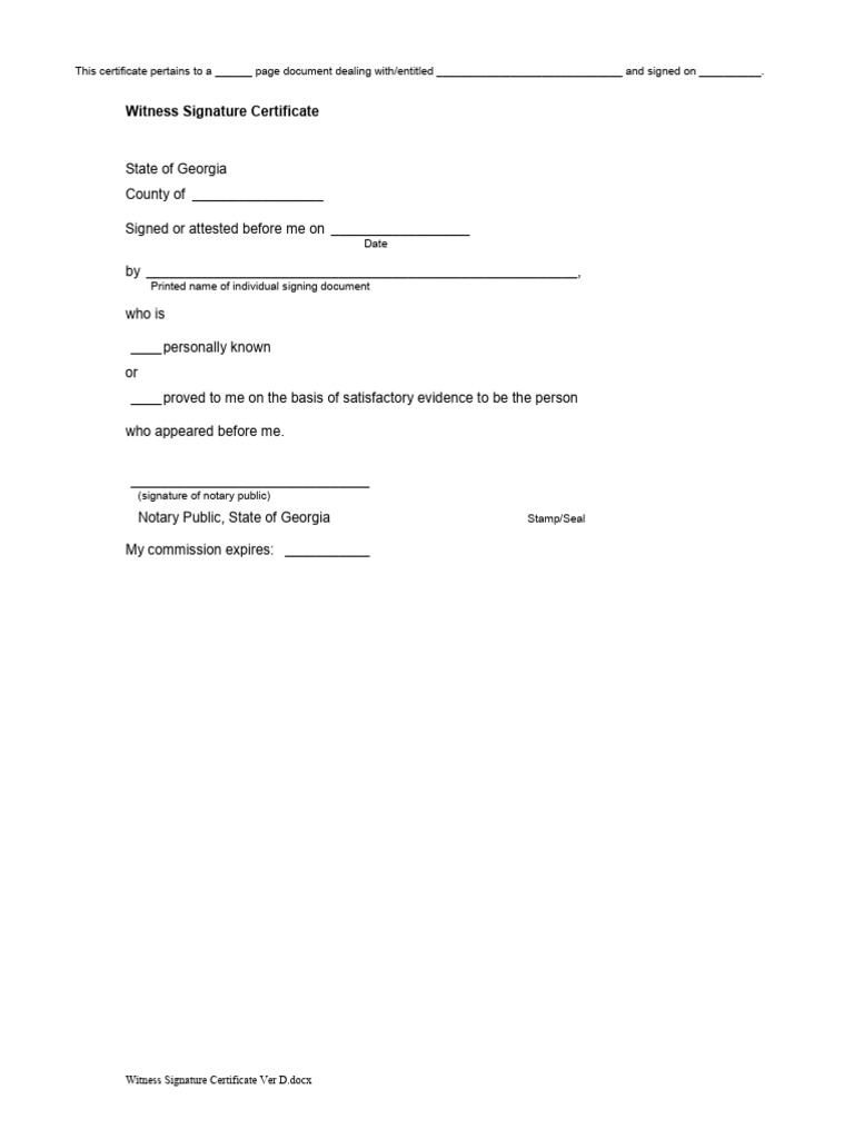 Notary Witness Cert | PDF