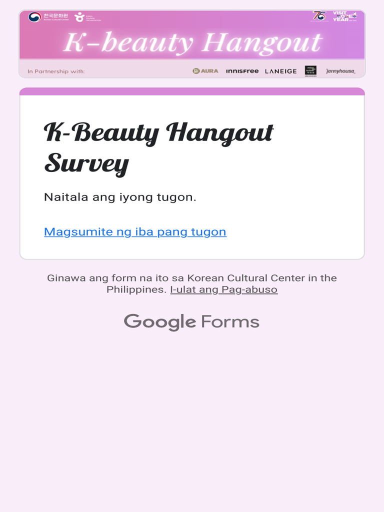 K-Beauty Hangout Survey | PDF