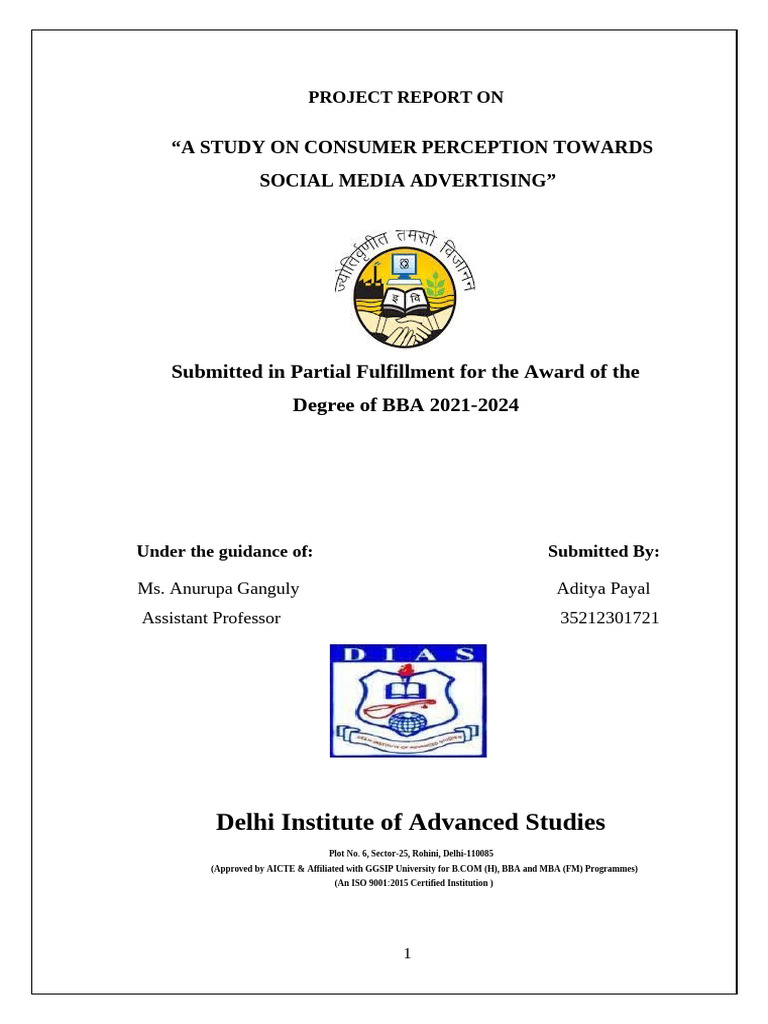 Aditya Project Mpr Final | PDF | Advertising | Social Media