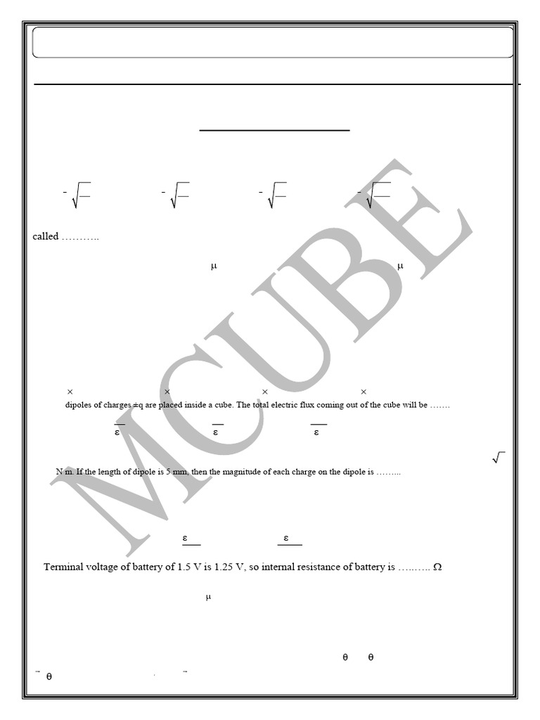 12 Physics Oct-2023 Mcune Imp Paper | PDF | Magnetic Field | Capacitor