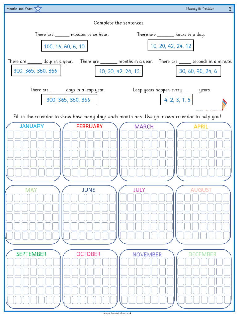Time and Calendar Math Exercises | PDF | Units Of Measurement