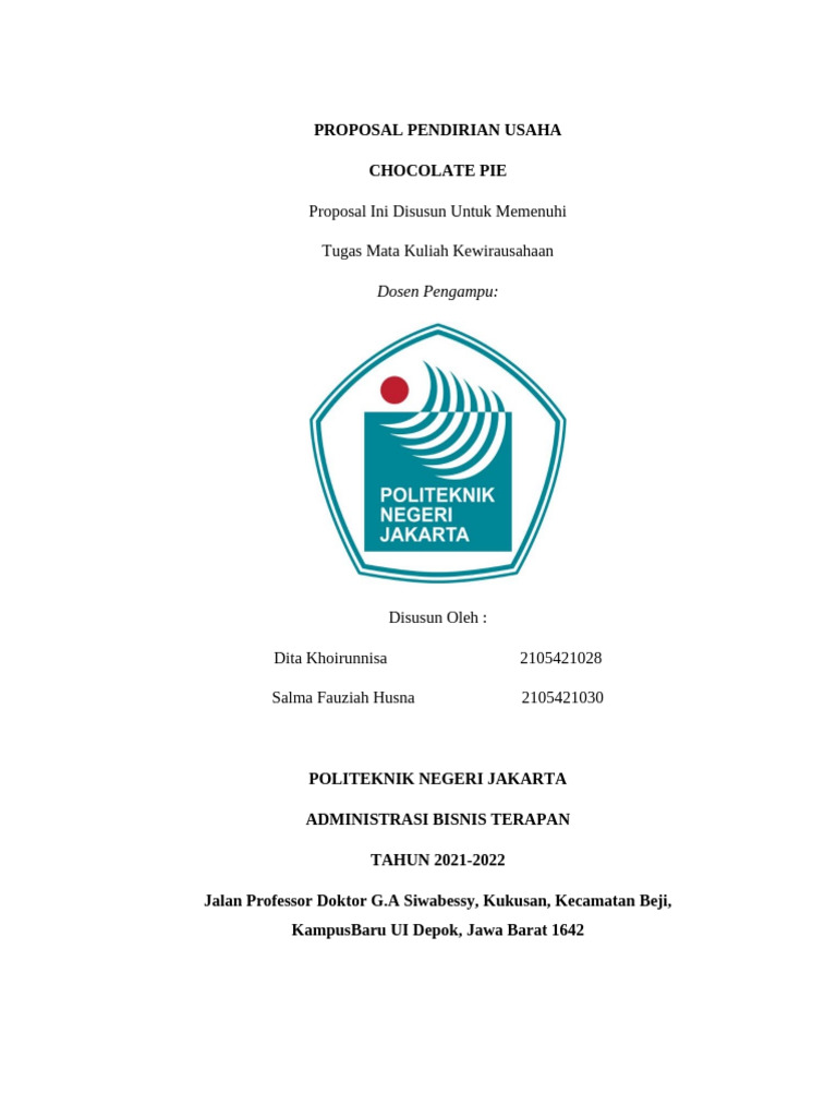 Usaha Kedai Chocolate Pie Mini | PDF