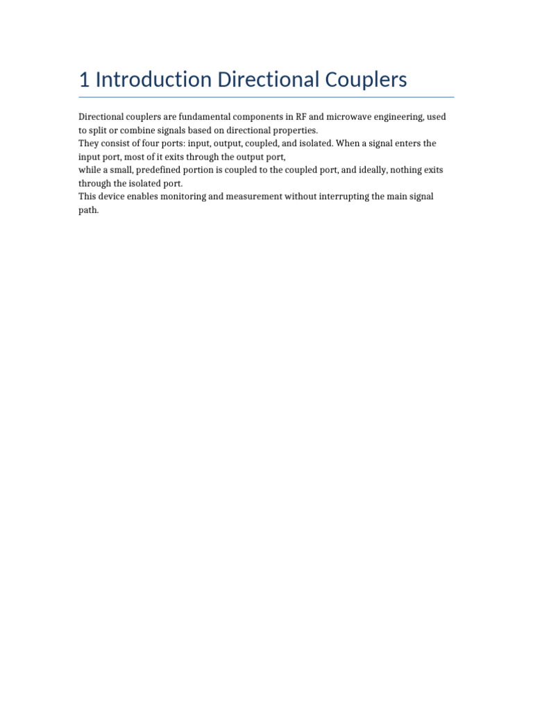 Understanding Directional Couplers in RF Engineering | PDF