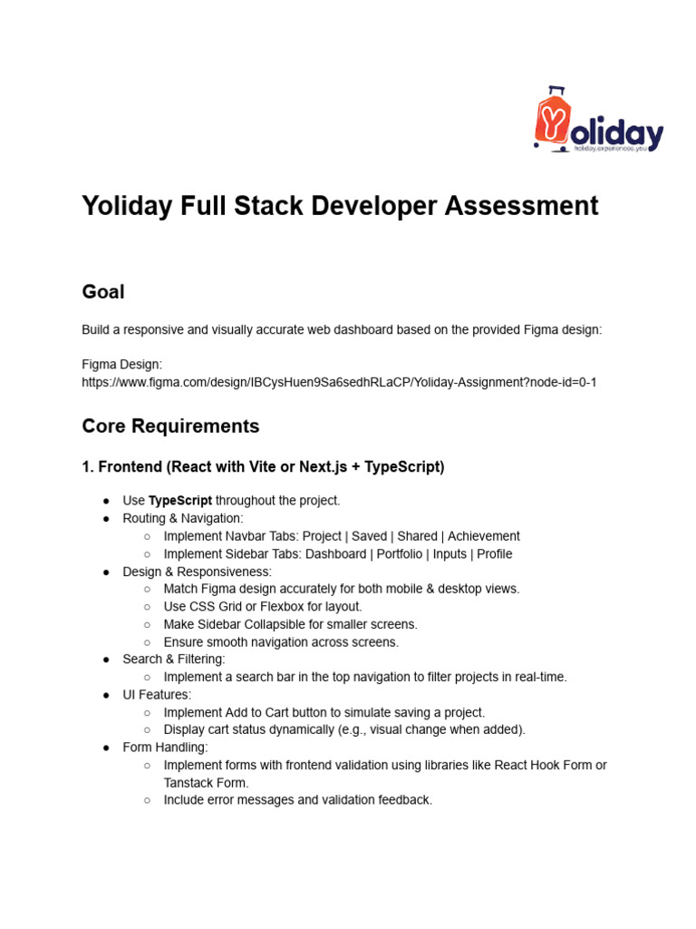 Full Stack Developer Assessment | PDF | Computing | Information Technology