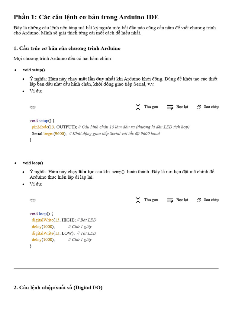 Hướng dẫn Arduino IDE cho người mới - Grok | PDF