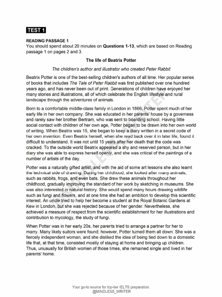 (MINDLESS - WRITER) Passage 1 - Exam Paper | PDF