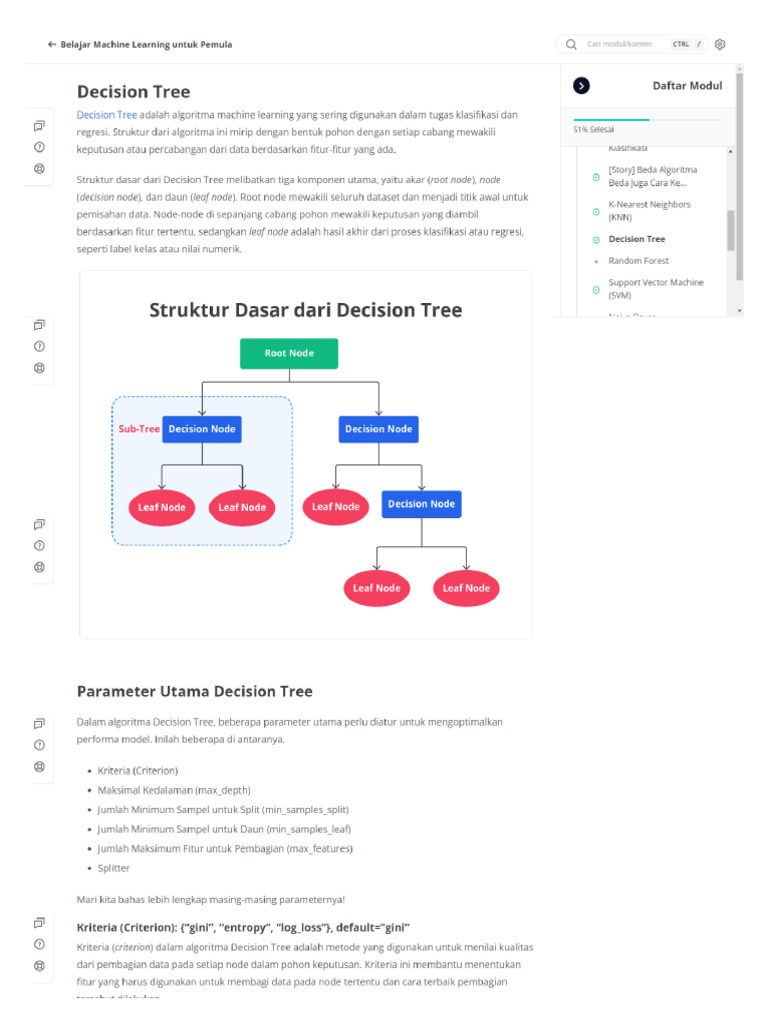 Dicoding Teori Decision Tree | PDF