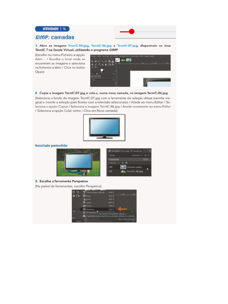 Atividade 1 - Gimp | PDF