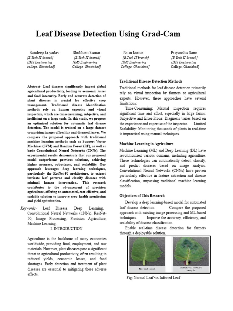 Leaf Disease Detection with Deep Learning | PDF | Deep Learning ...