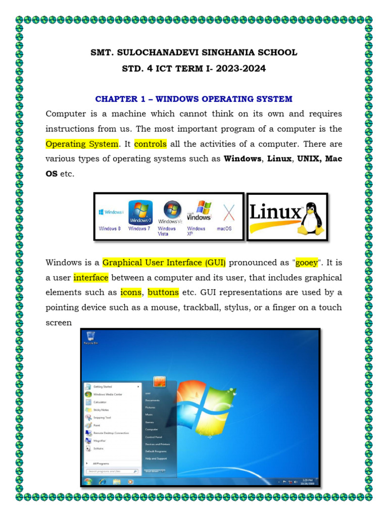 20230630-ICT-Material-Term 1 Chapter 1-Windows Operating System | PDF | Window (Computing ...