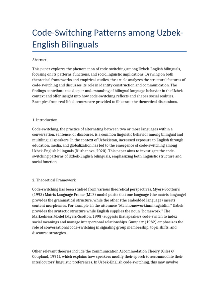 Code_Switching_Updated (1) | PDF | Multilingualism | Linguistics
