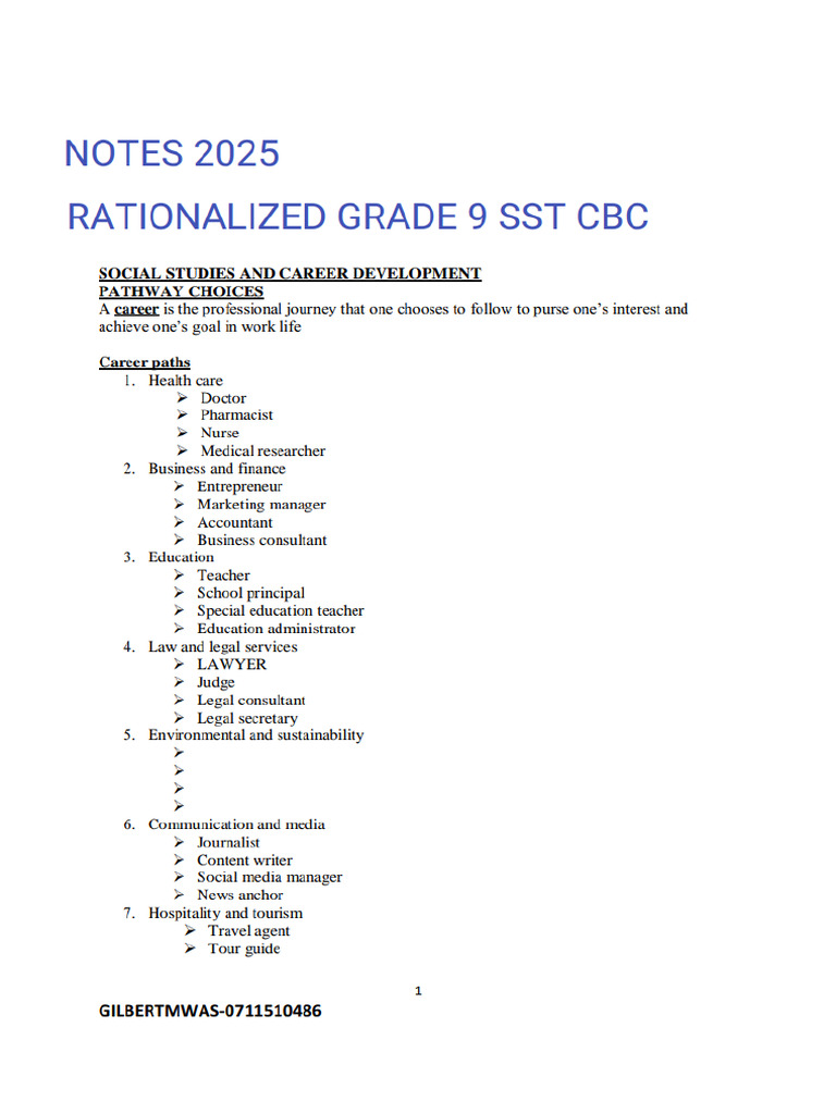 SST GRADE 9 NOTES012 - Sign | PDF