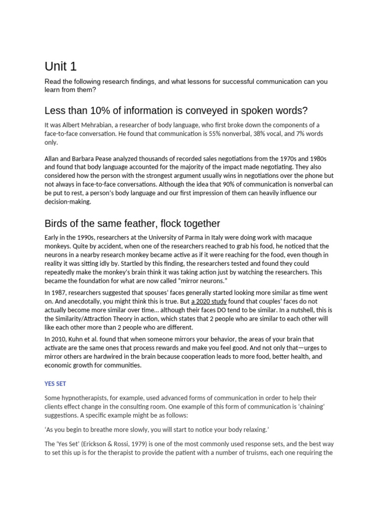 Class Work | PDF | Body Language | Nonverbal Communication