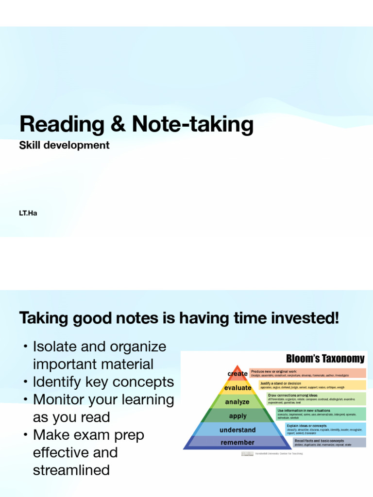 Reading & Notetaking - Skill Dev | PDF