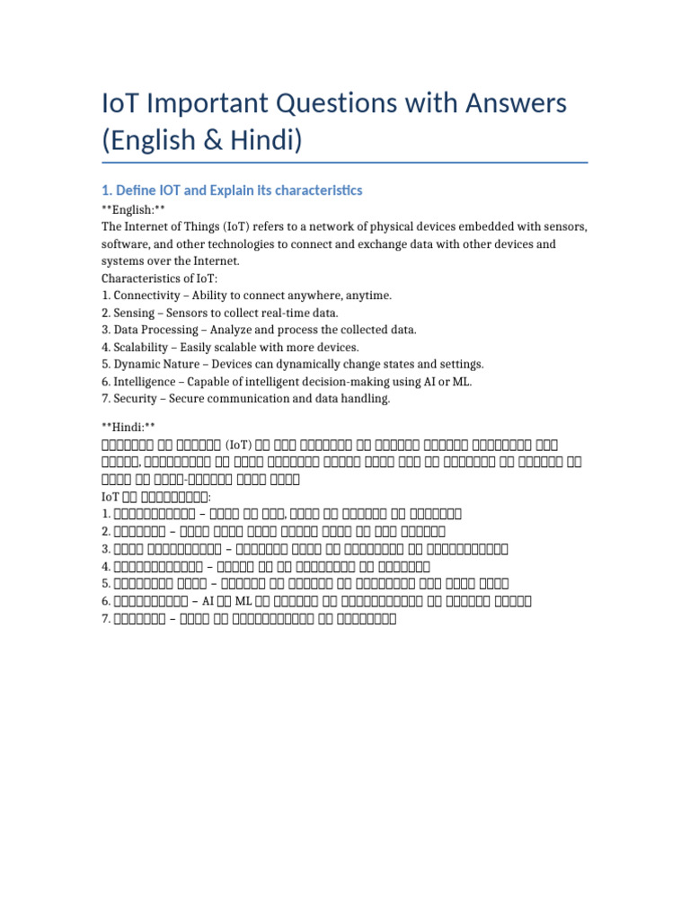 IoT Question 1 | PDF