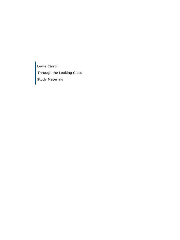 Through The Looking Glass-Study Materials | PDF | Through The Looking ...