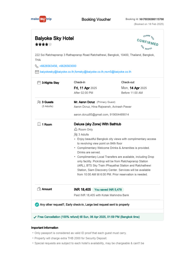 Trips Hotel DownloadETicket | PDF | Hotel